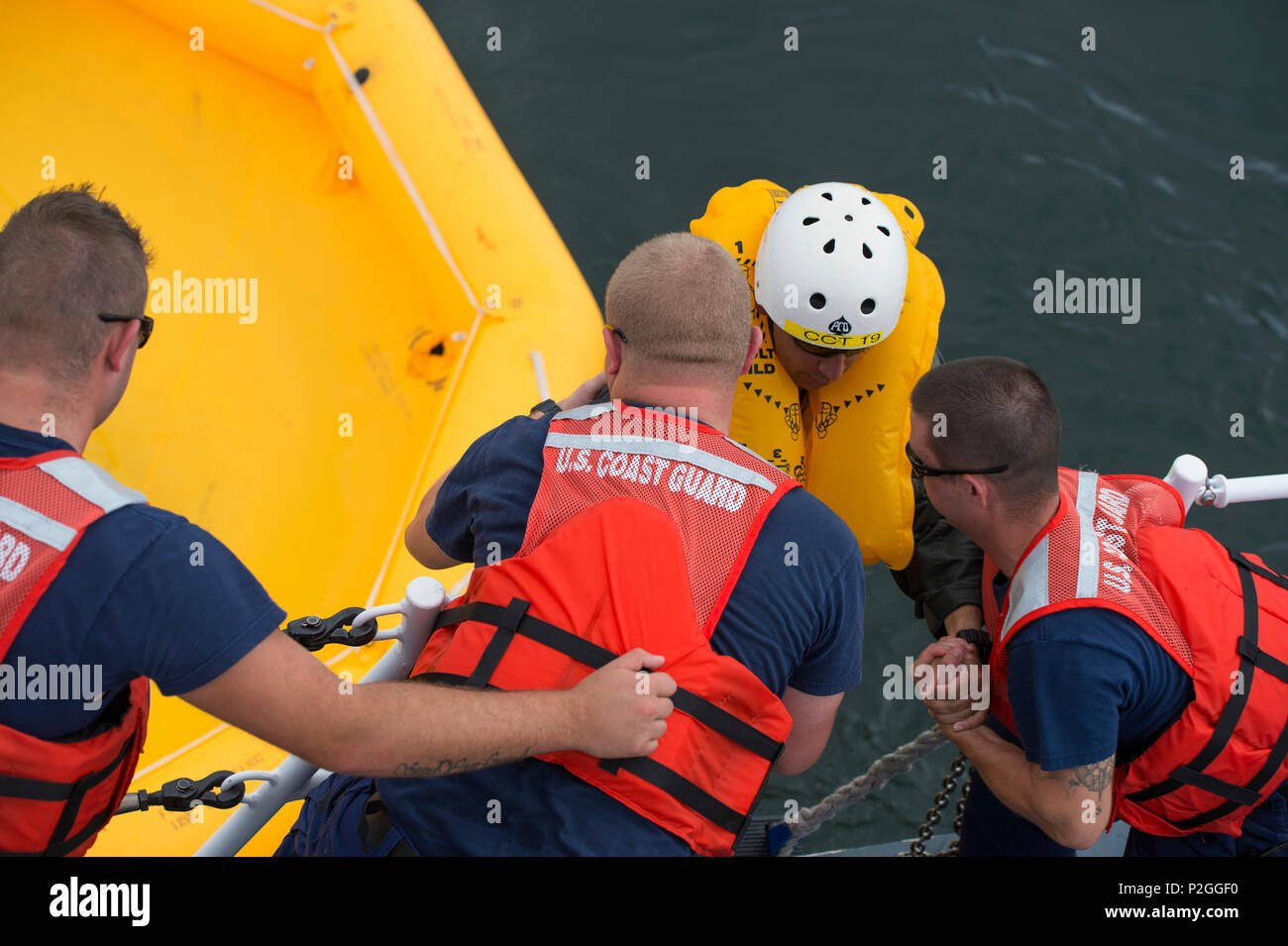 U.S. Coast Guard Cutter Steelhead, Port Aransas, Texas crew members ...