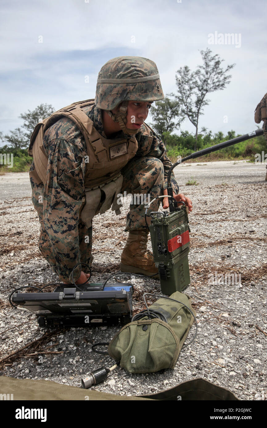 U.S. Marine Corps Lance Corporal Dominic Diaz a field radio operator ...