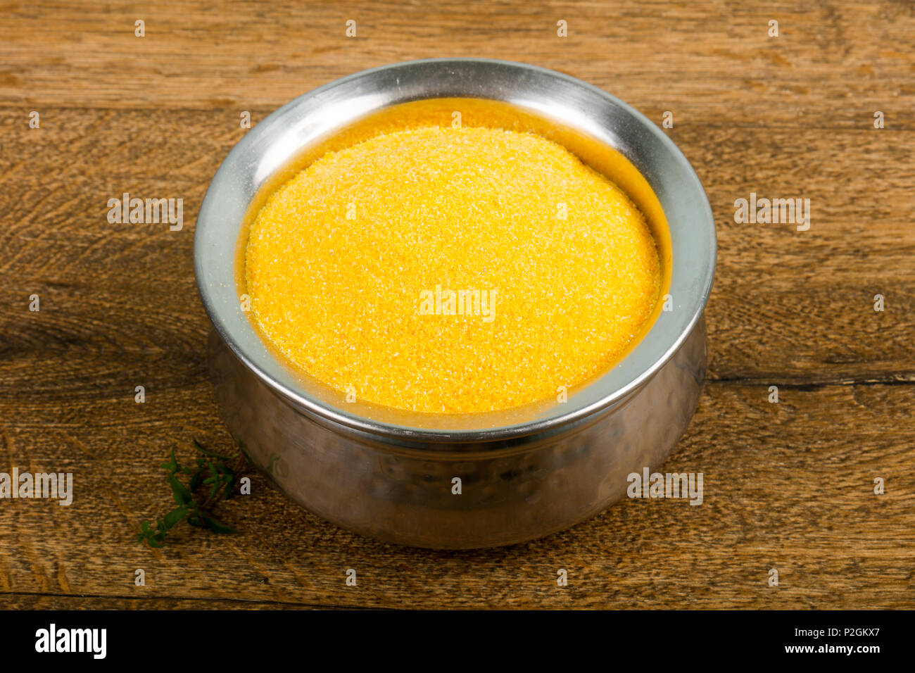 Raw polenta ready for cooking Stock Photo - Alamy