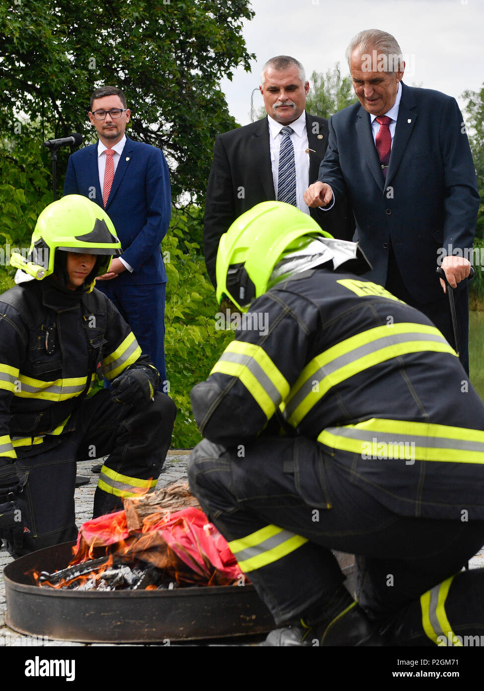 Milos Zeman, Jiri Ovcacek, Czech President Zeman burns red trunks at ...