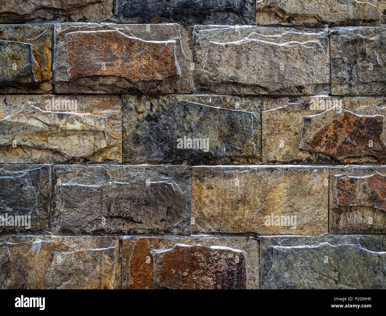 Colorful Pattern of Modern Stone Brick Wall Background Texture Stock ...