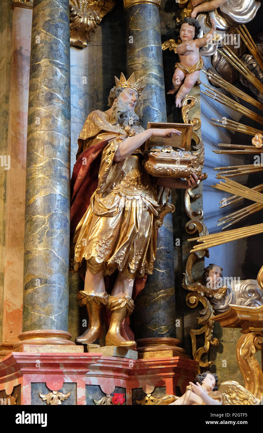 Biblical wise man Melchior in the Baroque Church of Our Lady of the ...