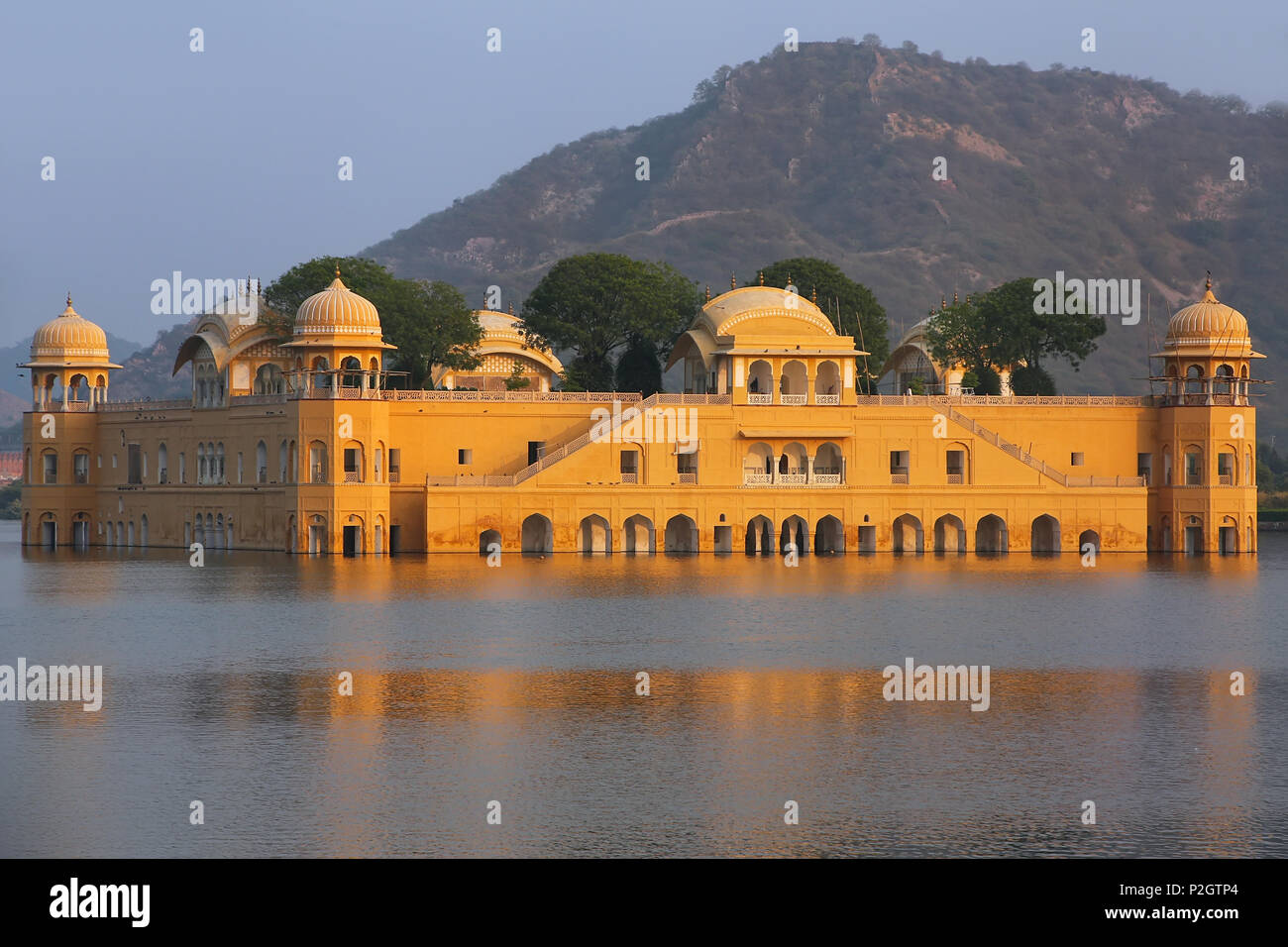 Jal Mahal and Man Sagar Lake in Jaipur, Rajasthan, India. Jal Mahal was ...