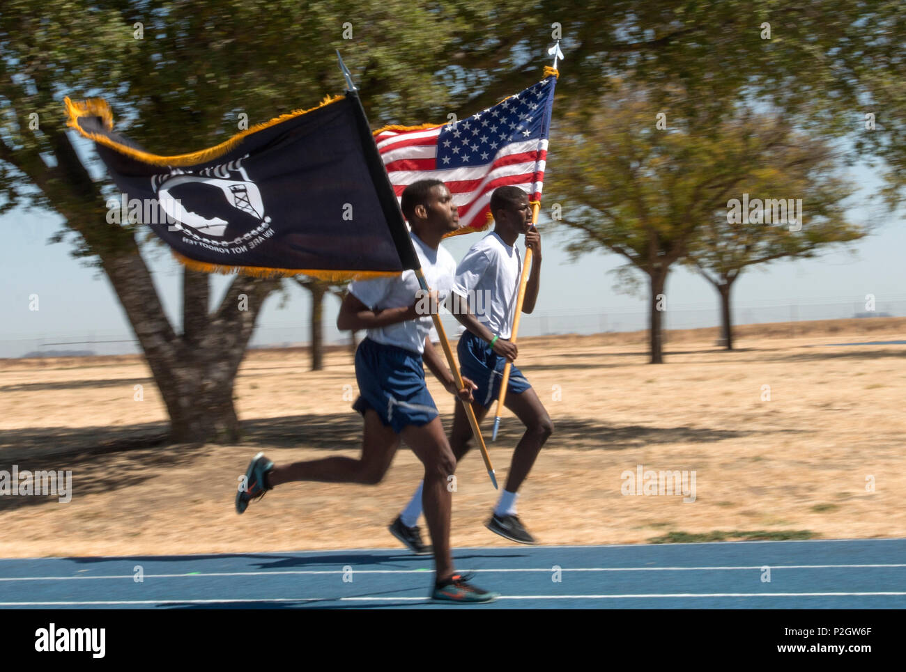Airman 1st Class Creshaun Marshall (left) and Airman Elijah Francis ...