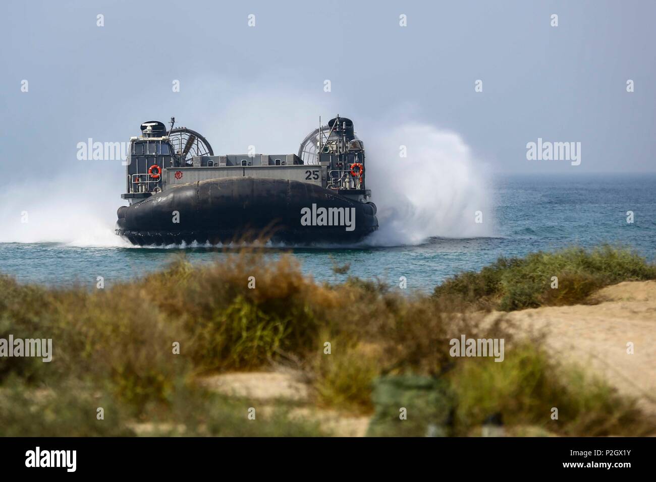 A U.S. Navy Landing Craft Air Cushioned (LCAC) with Assault Craft Unit ...