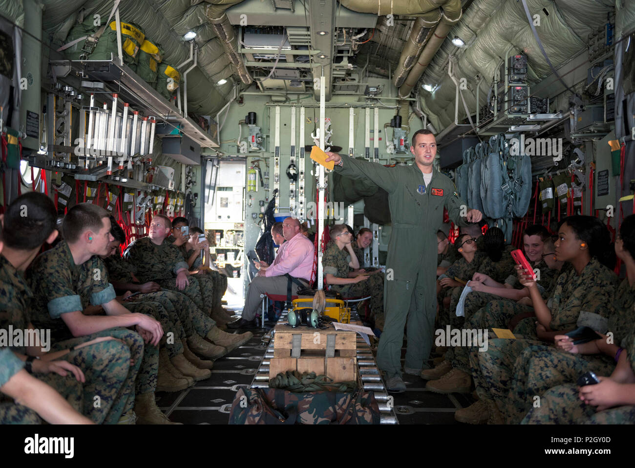 U.S. Air Force Senior Airman Alex Butler, a C-130 loadmaster with the ...