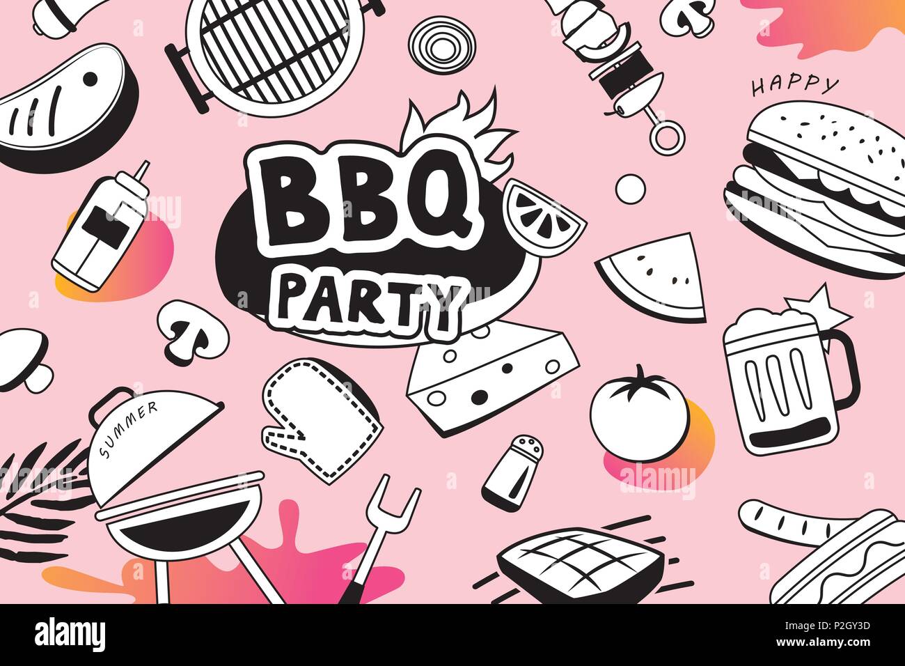 Summer time party in Stock Vector Images - Alamy