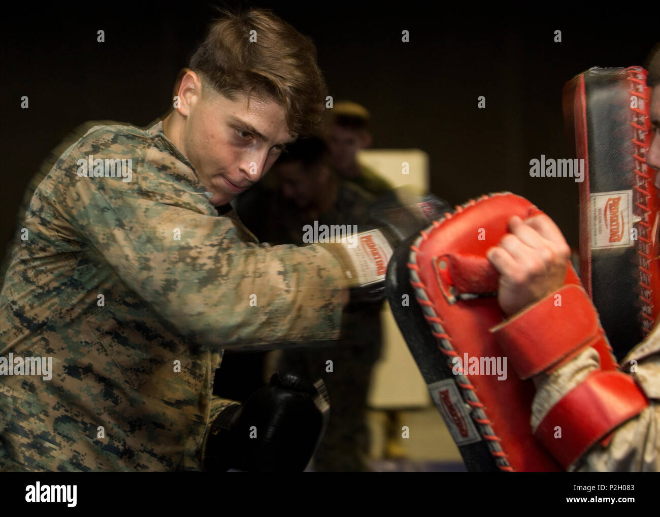 U.S. Marines and Romanian soldiers spar during a martial arts ...
