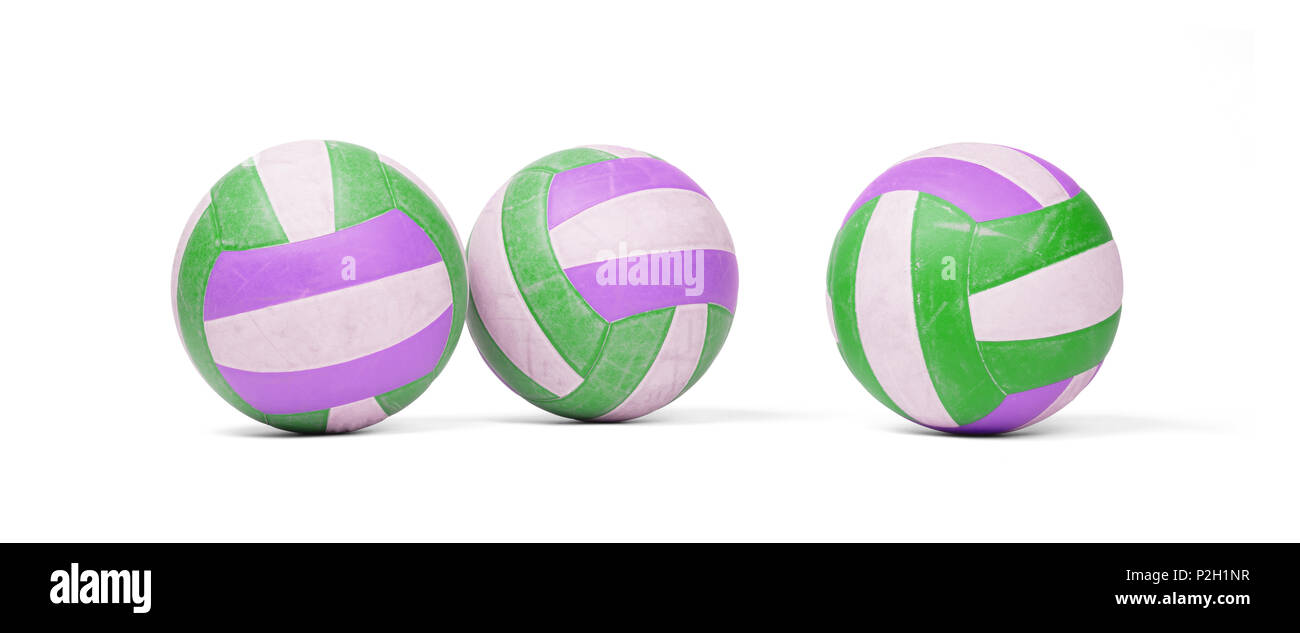 Old used volleyball isolated on a white background Stock Photo - Alamy