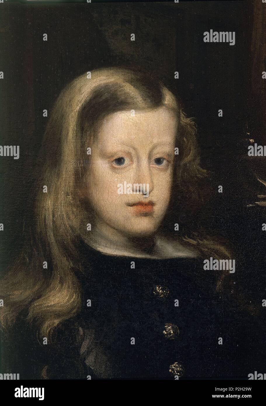 RETRATO DE CARLOS II - DET DEL ROSTRO - SIGLO XVII - BARROCO ESPAÑOL ...