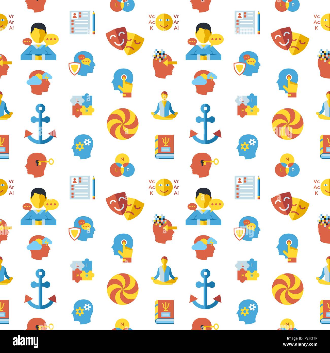 Digital vector neuro linguistic programming icon set, seamless pattern ... Digital vector neuro linguistic programming icon set, seamless pattern ...