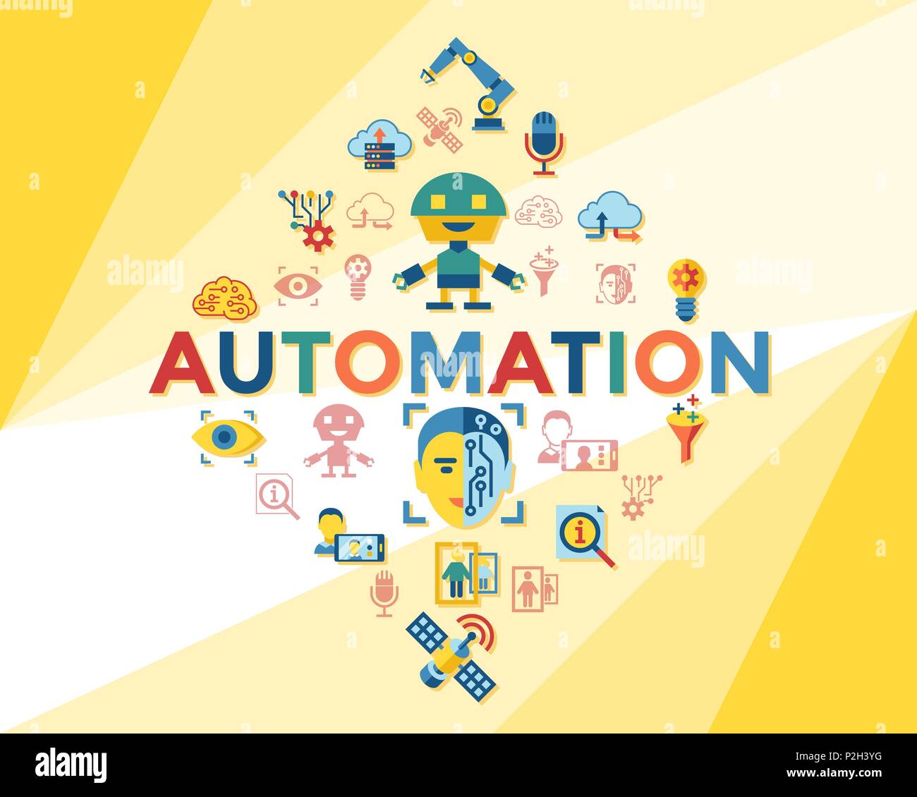 Digital vector deep machine learning and artificial intelligence icon ...