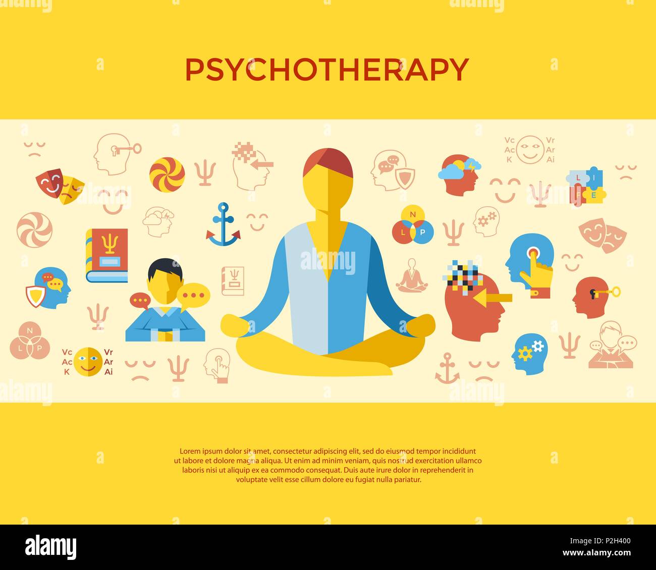 Digital vector neuro linguistic programming icon set infogprahics Stock ...