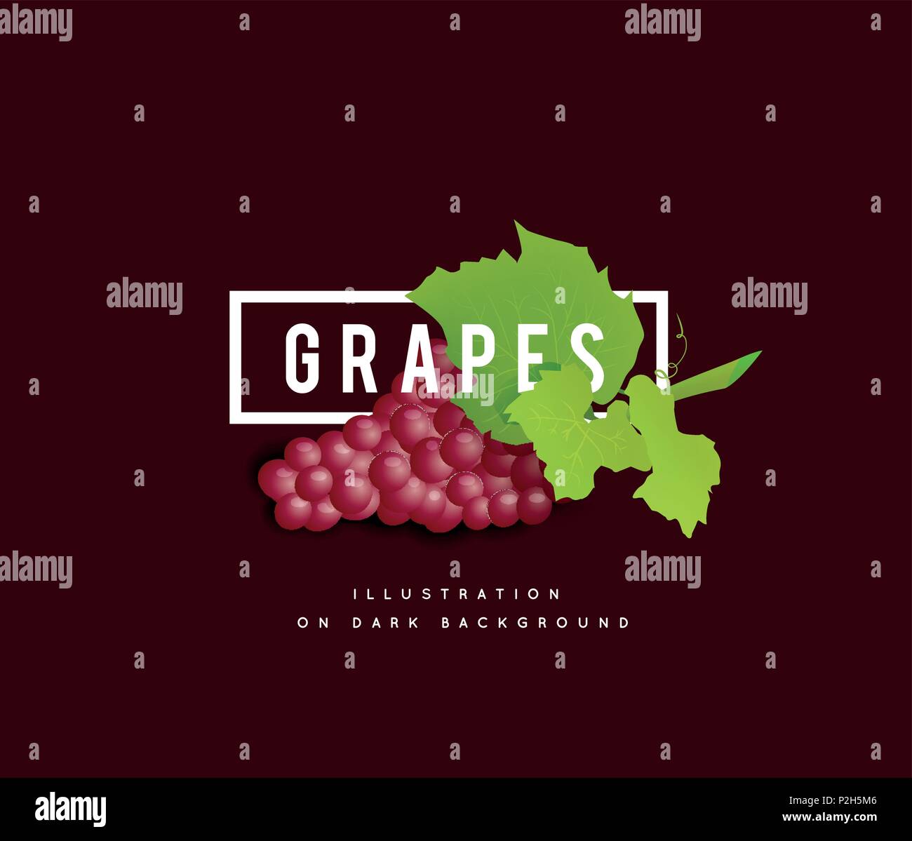 Bunch red grape Stock Vector Images - Alamy