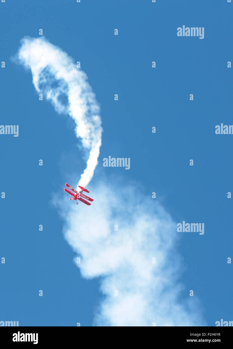 Sean D. Tucker, aerobatic pilot of the Oracle Challenger, performs ...