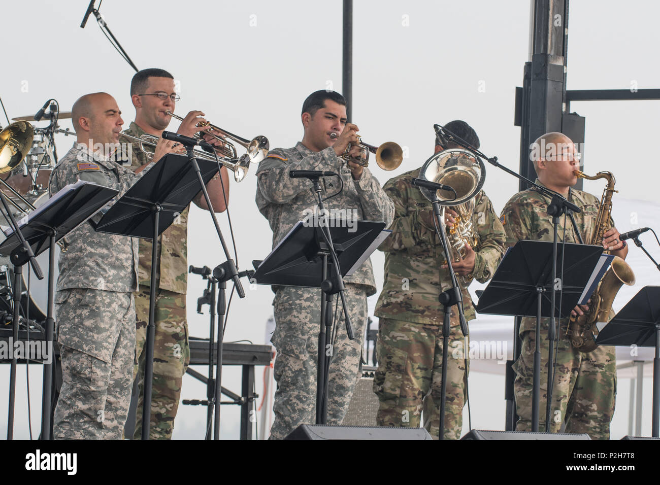 U.S. Army members of the 8th Army Band perform during Air Power Day ...