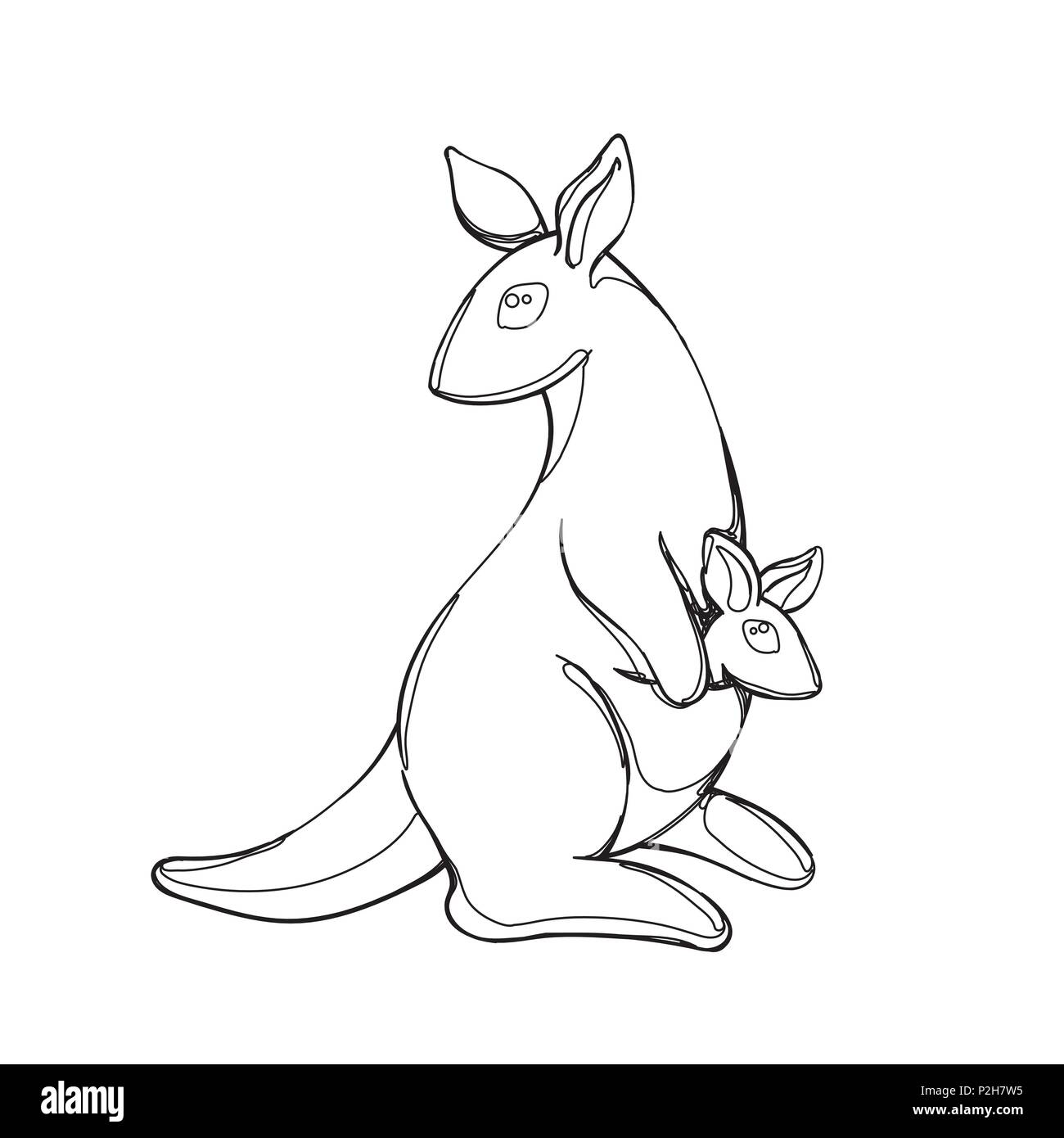 Kangaroo Outline Images