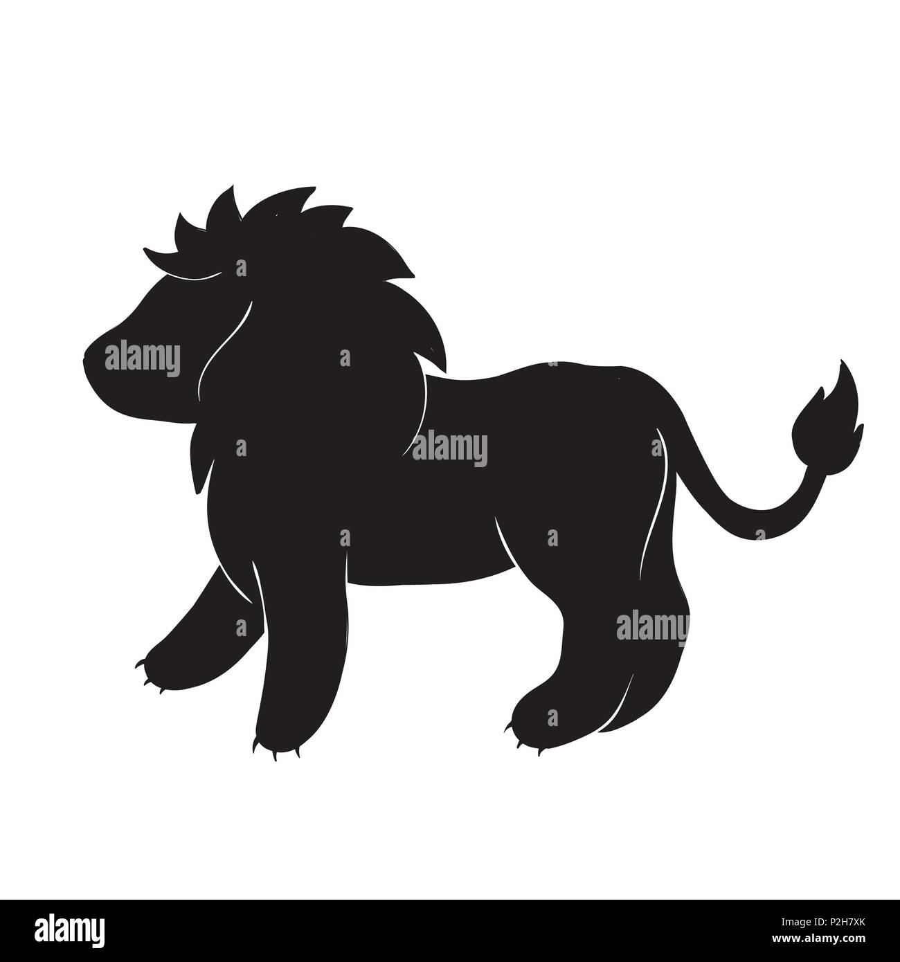 Sitting Lion Silhouette Vector