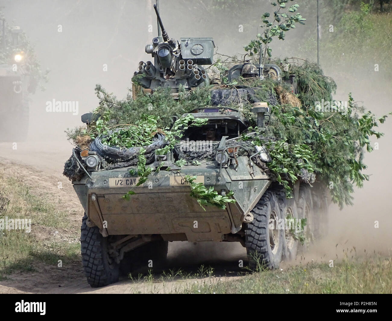 An American Stryker armoured vehicle takes part in the multinational ...