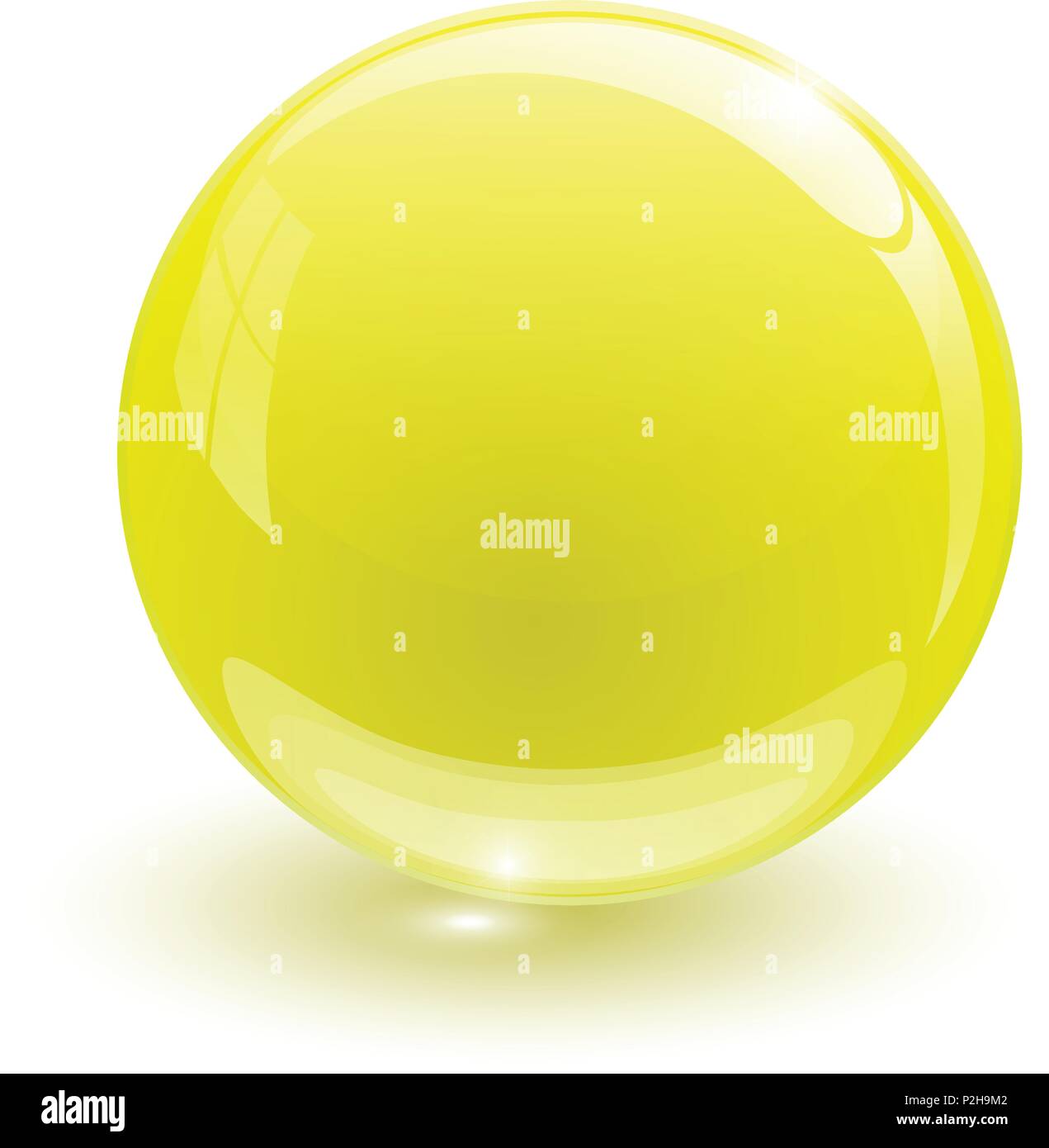 Yellow glassy ball on white background Stock Vector Image & Art - Alamy