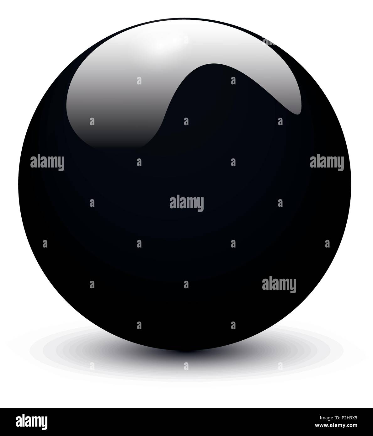 Black glossy ball on white background Stock Vector Image & Art - Alamy