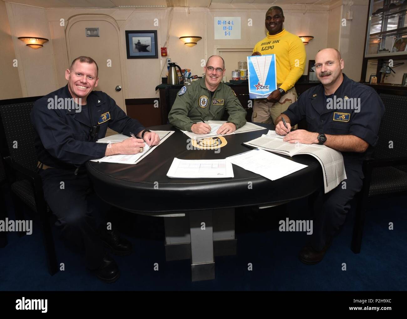 ATLANTIC OCEAN (Sept. 24, 2016) – From left, Executive Officer, Capt ...