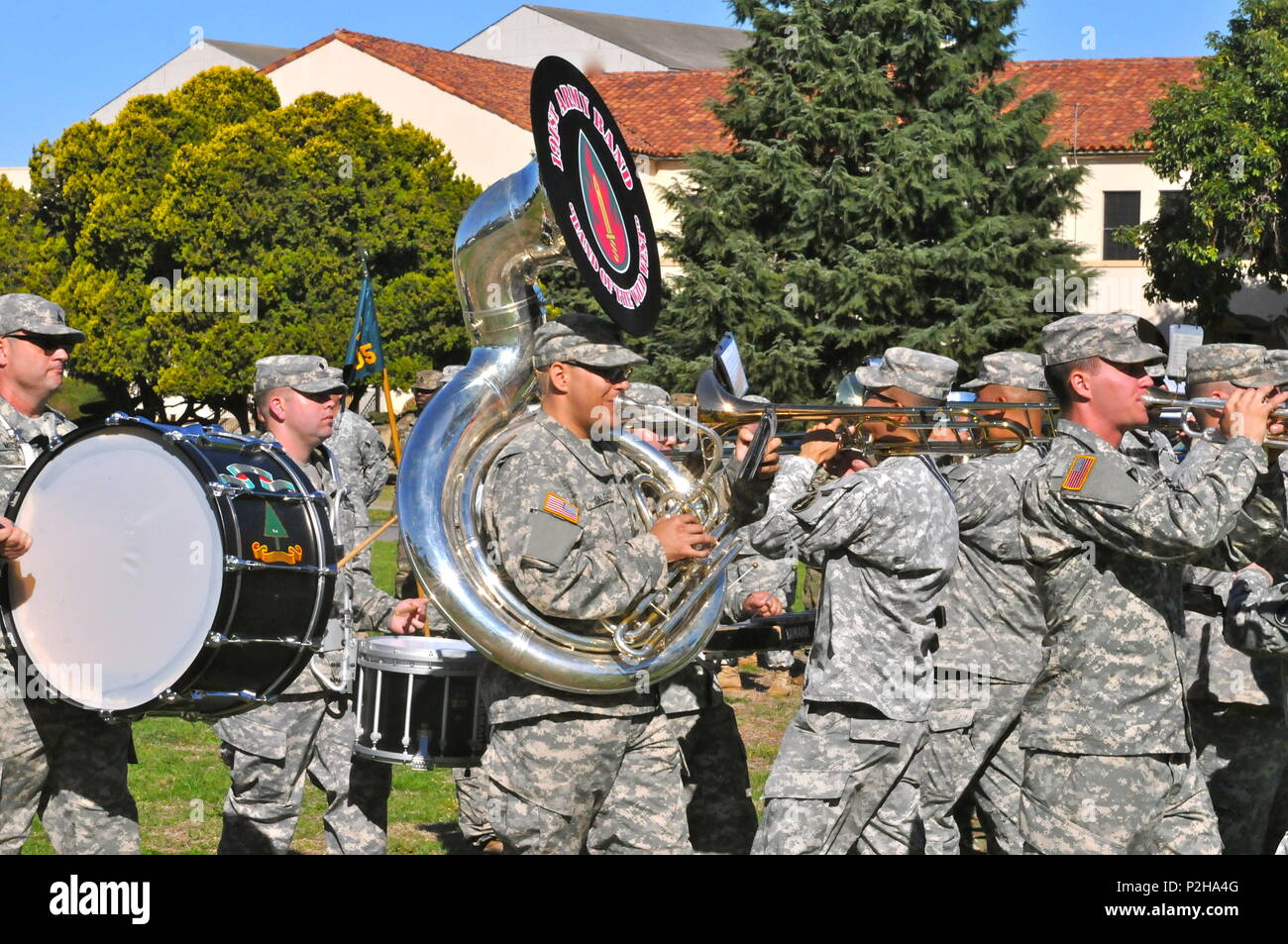 The 191st Army Band from Camp Parks, Dublin, Calif., performs during ...