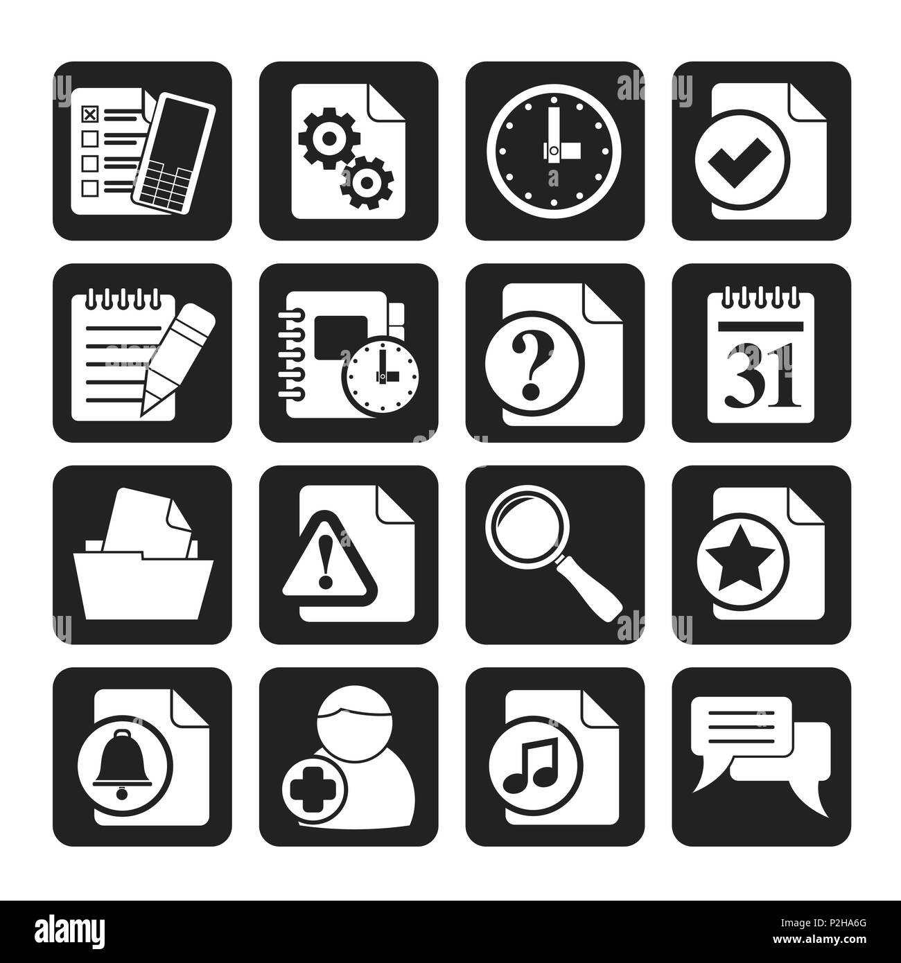 Silhouette Organizer, communication and connection icons - vector icon ...