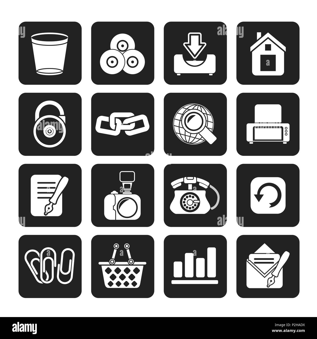 Silhouette Website and internet icons - vector icon set Stock Vector ...