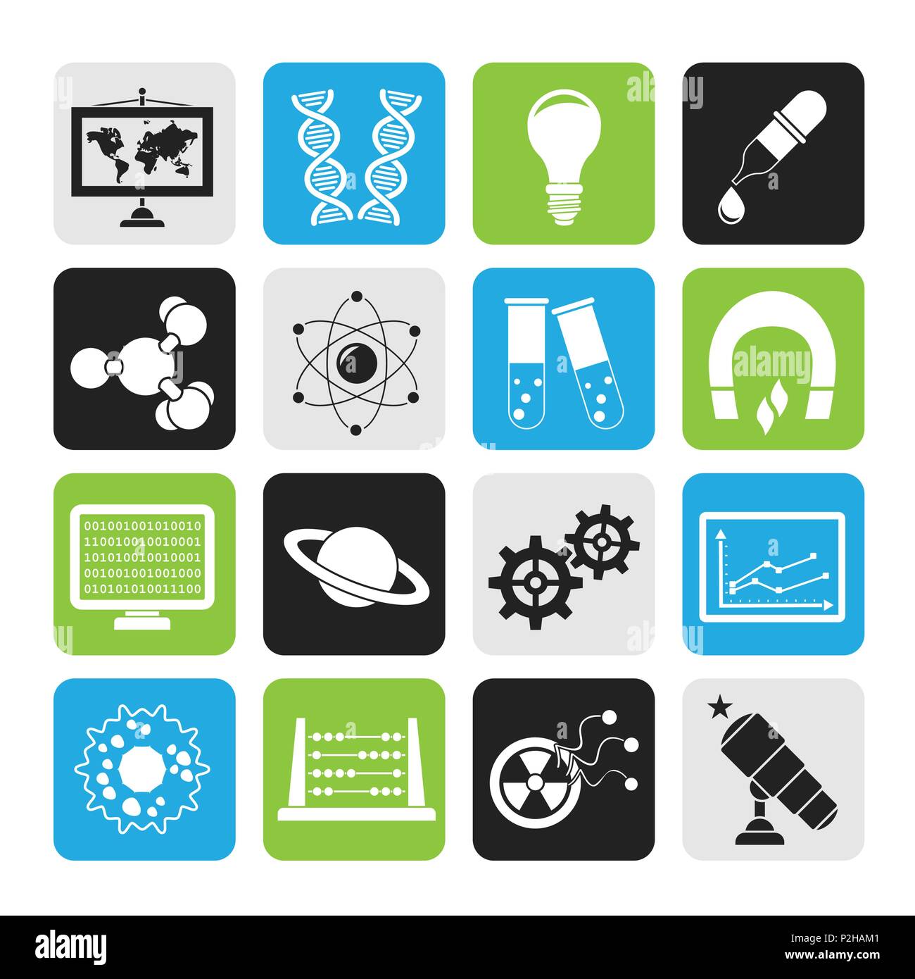 Silhouette science, research and education Icons - Vector Icon set ...