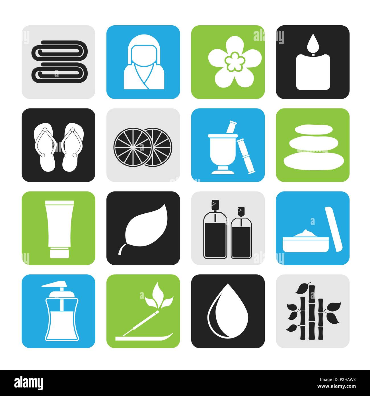 Silhouette Spa objects icons - vector icon set Stock Vector Image & Art ...