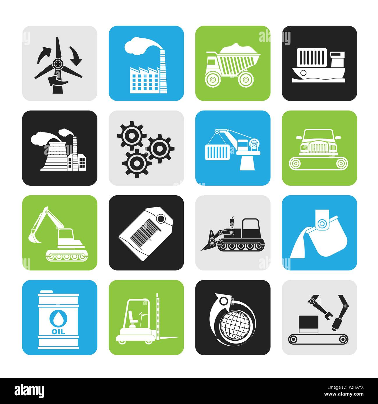 Silhouette different kind of business and industry icons - vector icon ...