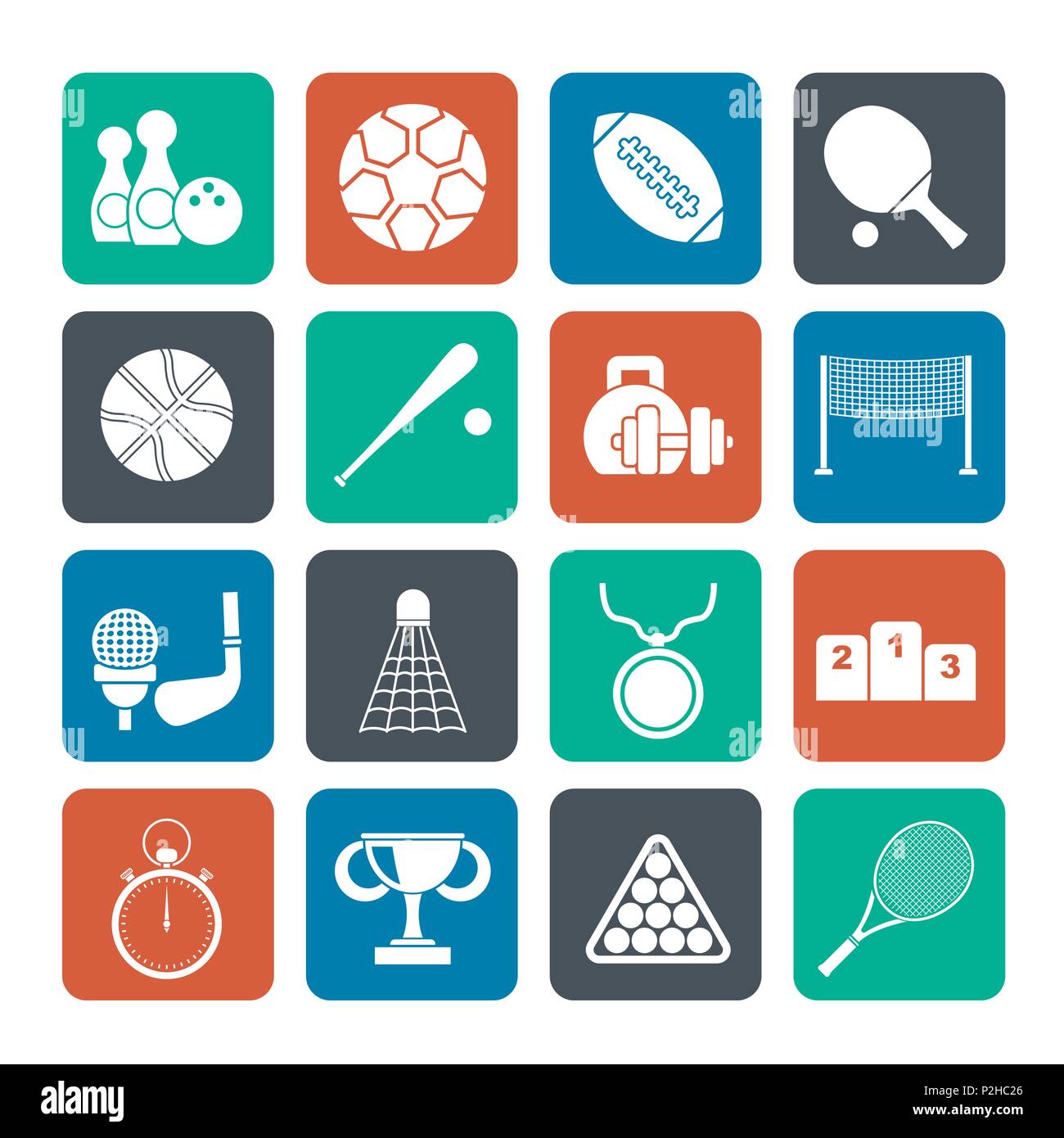 Silhouette Sport equipment icons - vector icon set Stock Vector Image ...