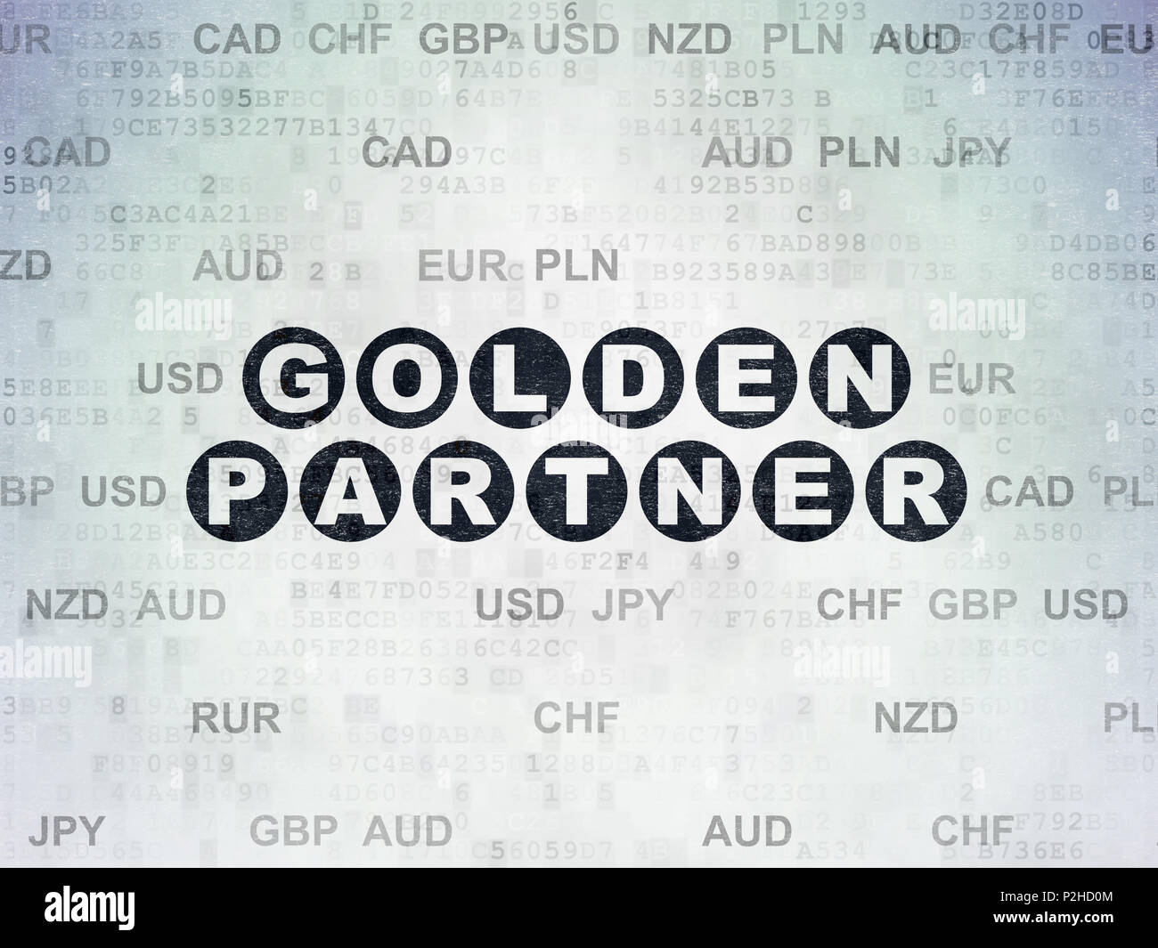 Finance concept: Golden Partner on Digital Data Paper background Stock Photo - Alamy