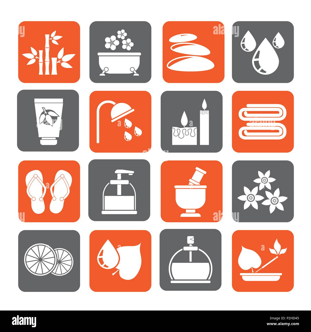 Silhouette Spa and relax objects icons - vector icon set Stock Vector ...