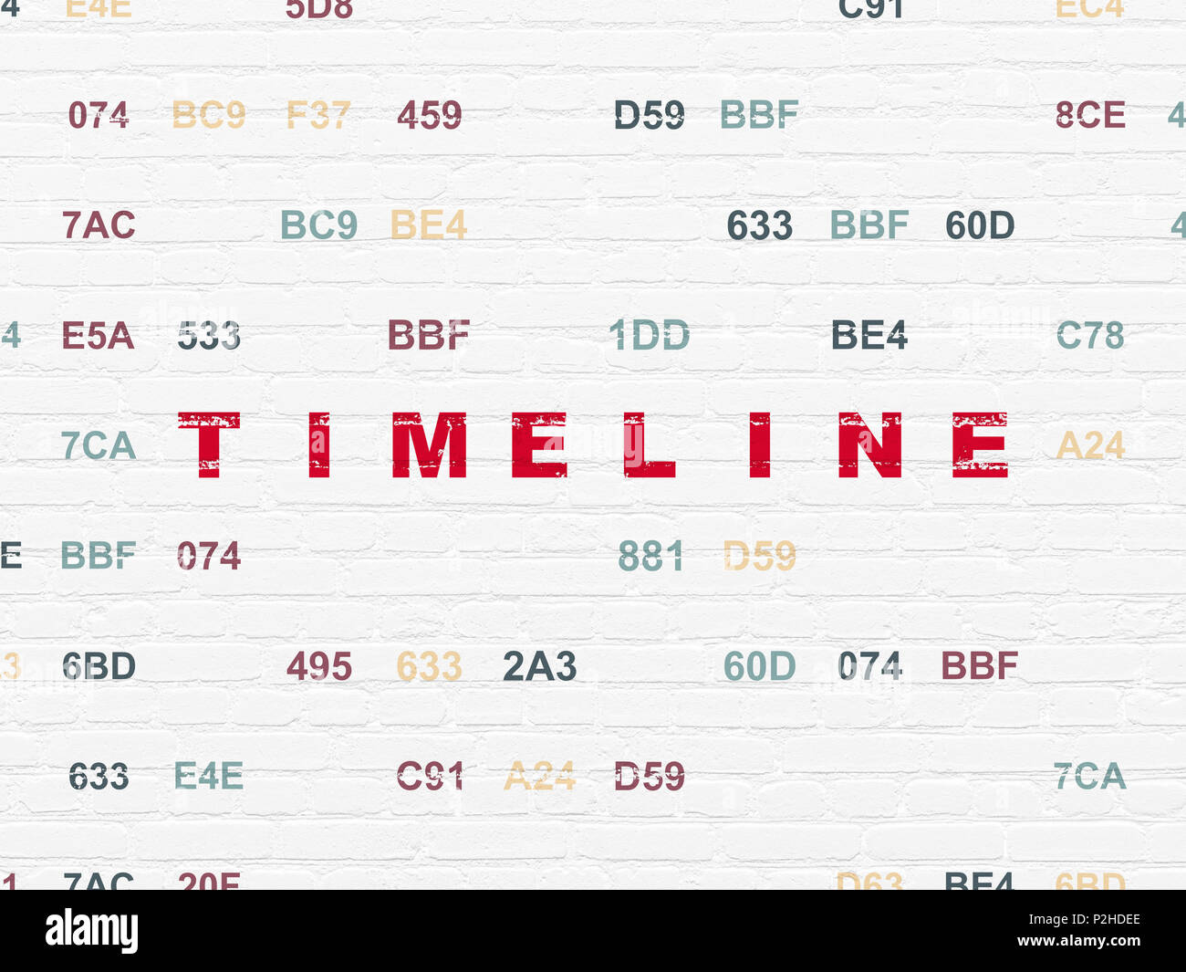 Timeline concept: Timeline on wall background Stock Photo - Alamy