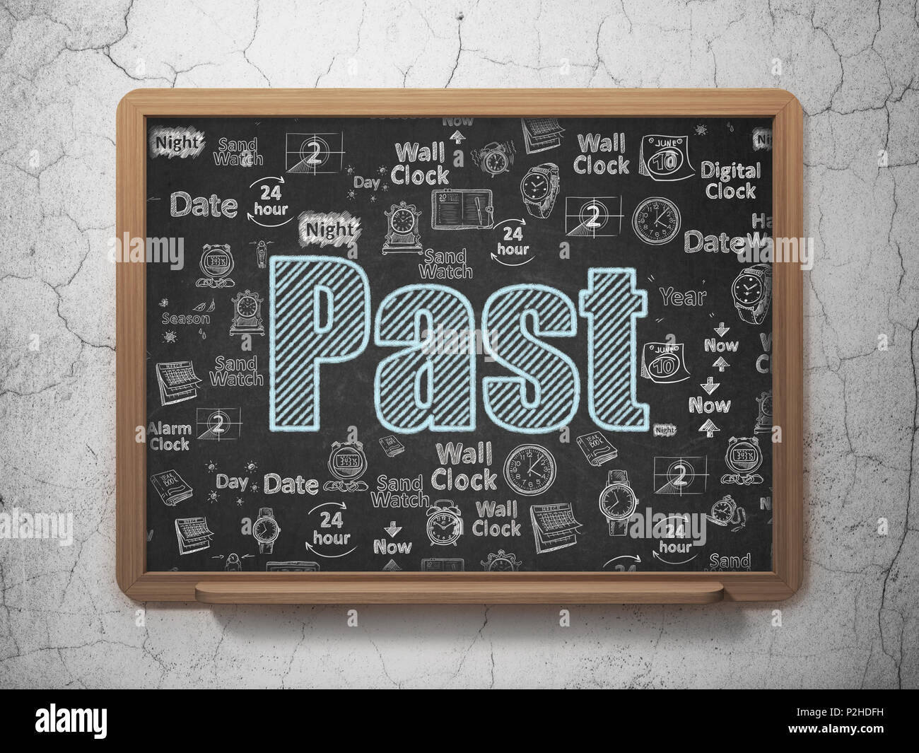 Timeline concept: Past on School board background Stock Photo - Alamy
