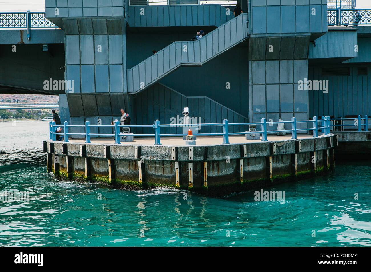 An observation deck or viewing platform under the Galata Bridge in ...