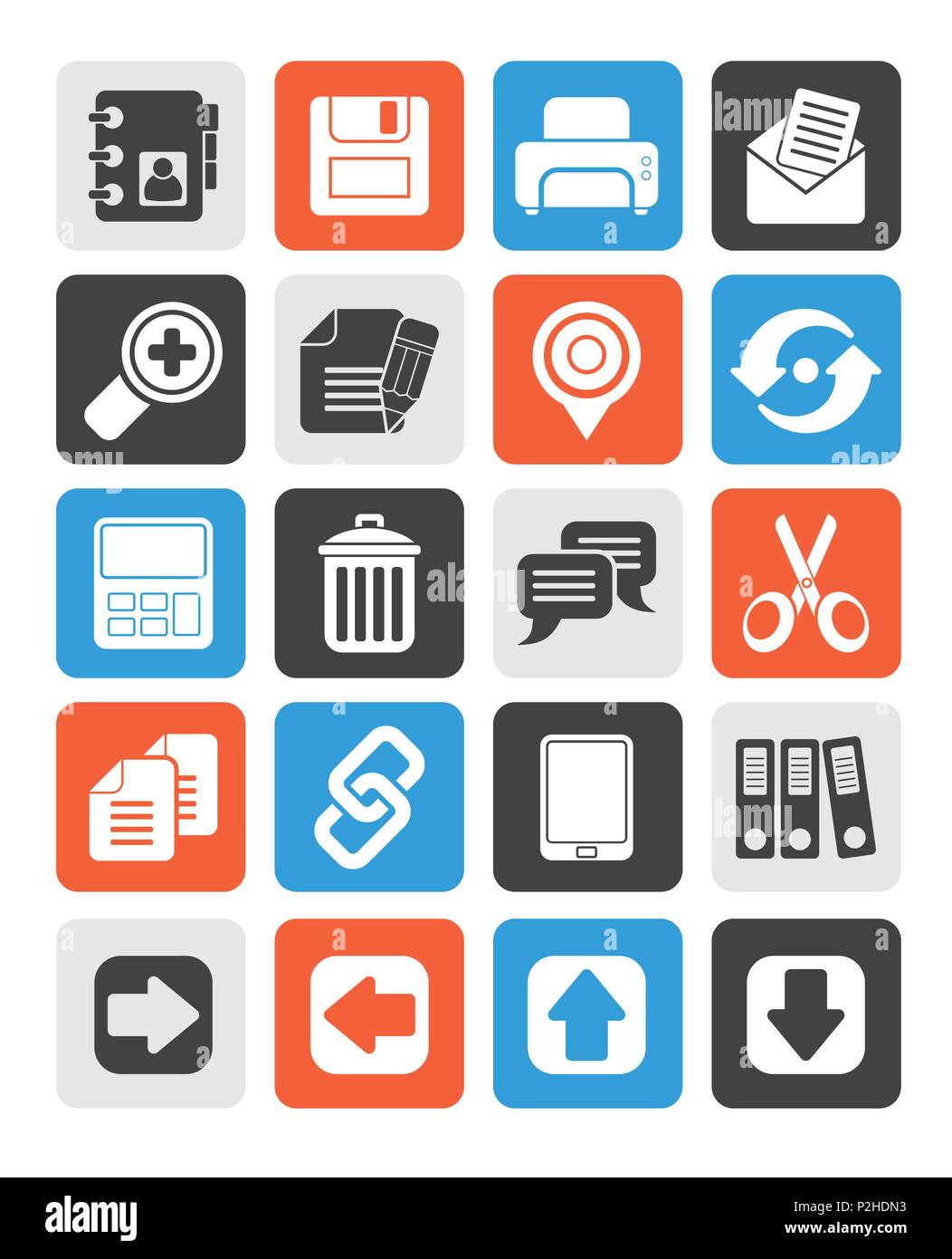 Silhouette internet Interface Icons - vector icon set Stock Vector ...