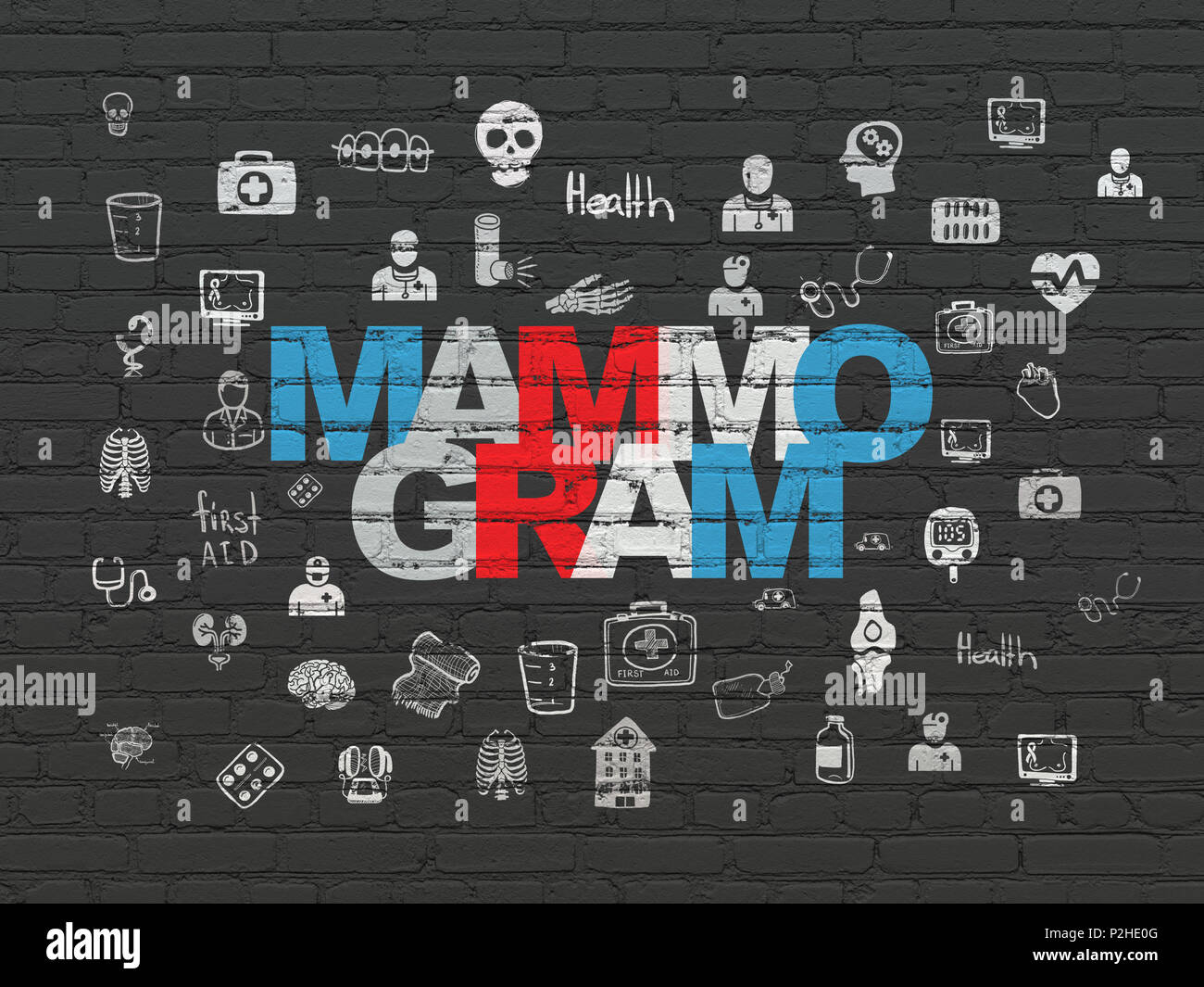 Health concept: Mammogram on wall background Stock Photo - Alamy