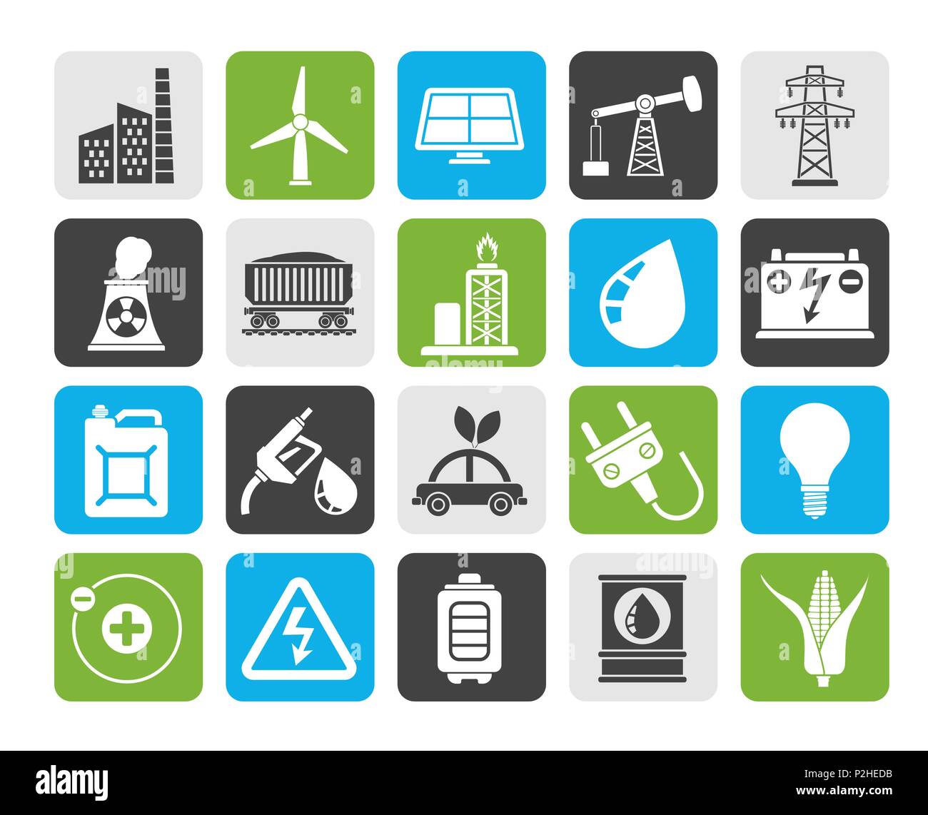 Silhouette Power, energy and electricity Source icons - vector icon set ...