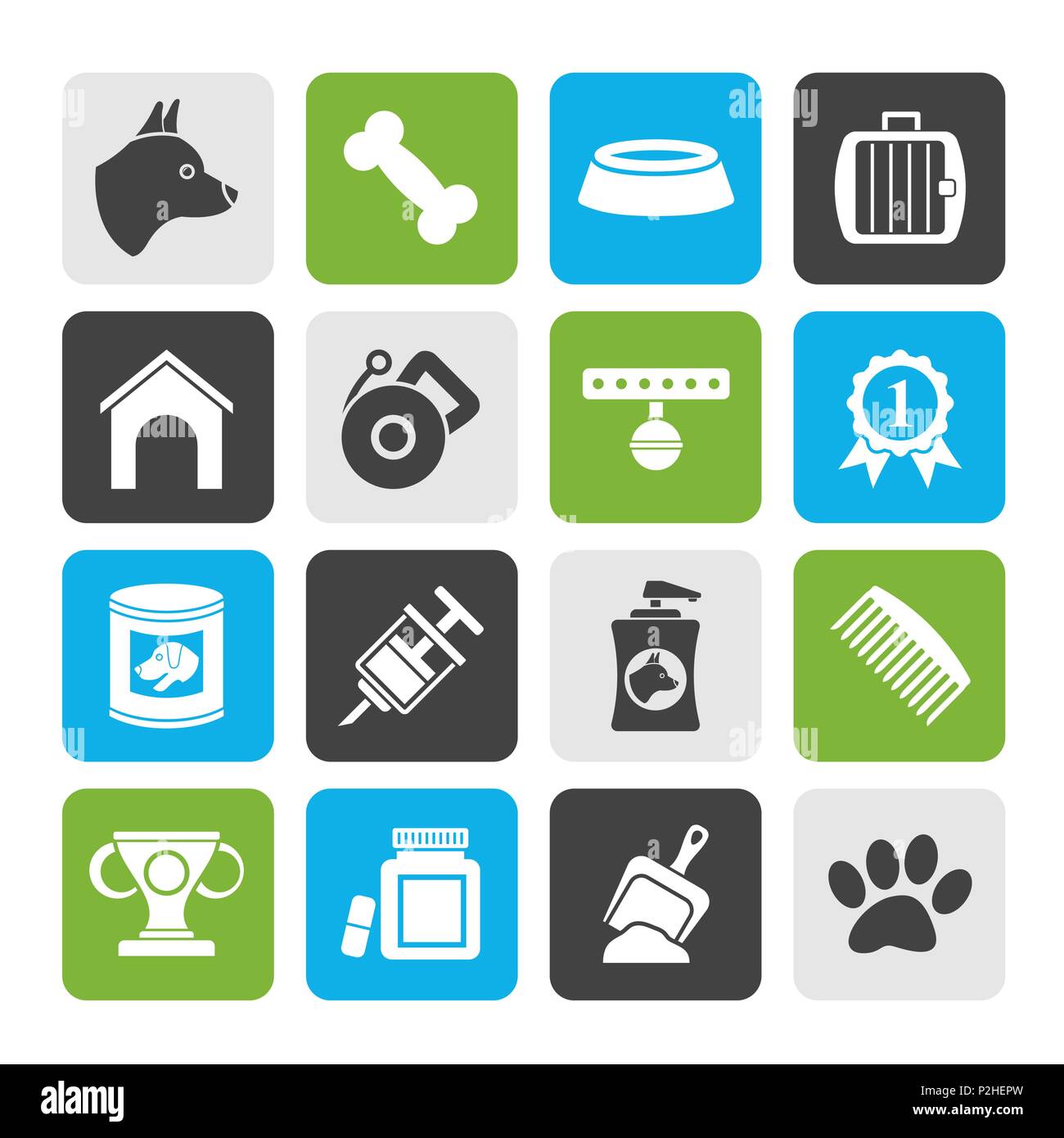 Silhouette Dog and Cynology object icons - vector icon set Stock Vector ...