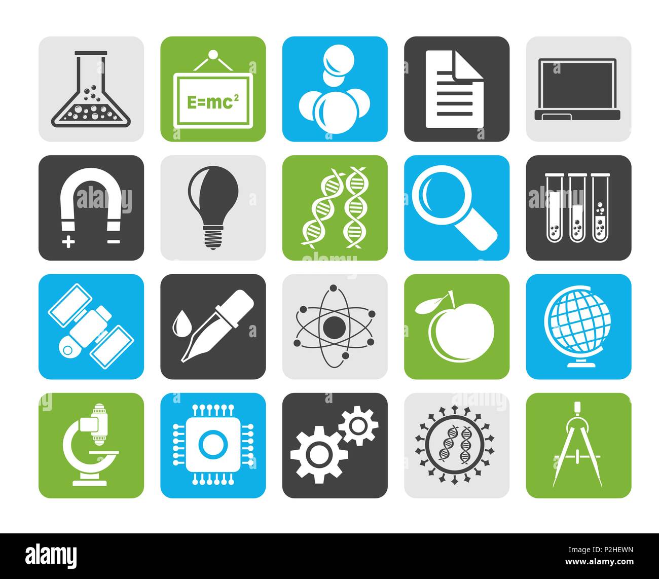 Silhouette Science, Research and Education Icons - Vector Icon set ...