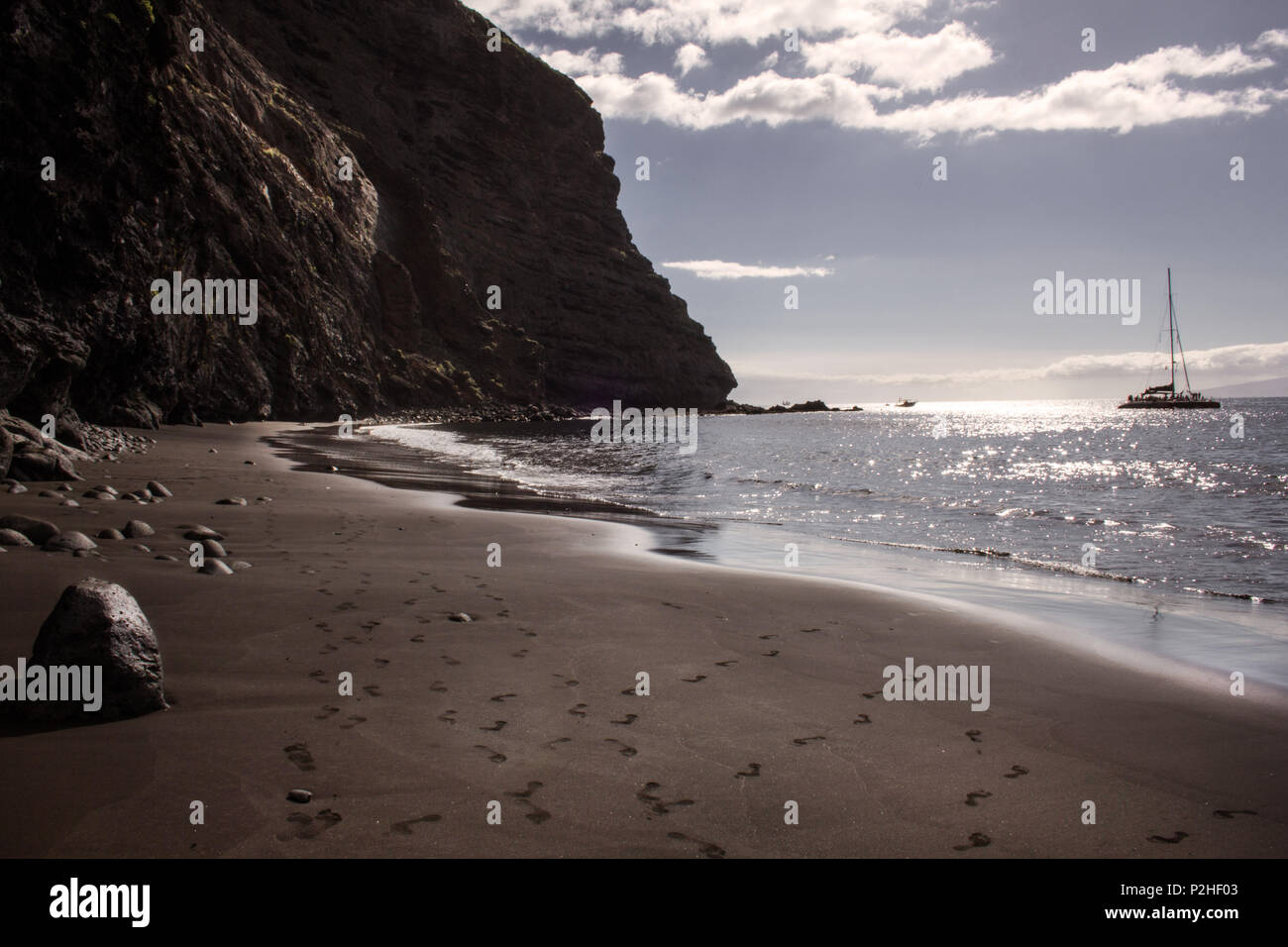 Hidden beach at the Masca Bay, Canary Islands Stock Photo - Alamy