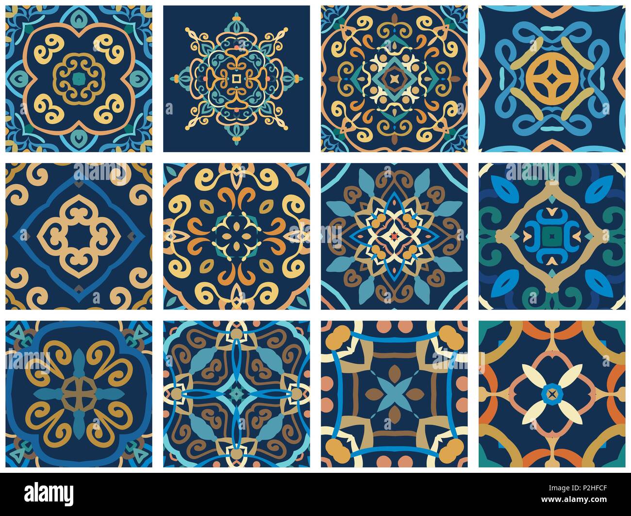 Arabic decorative tiles Stock Vector Image & Art - Alamy