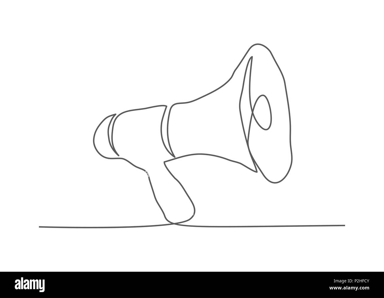 Megaphone one line drawing hi-res stock photography and images - Alamy