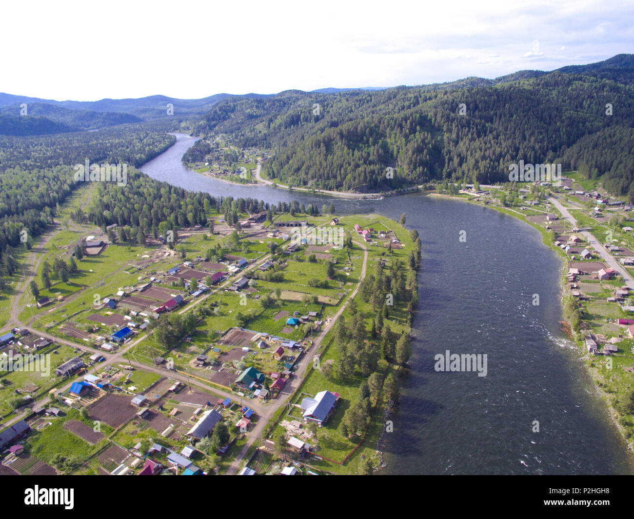 Village in Altay Republic Stock Photo - Alamy
