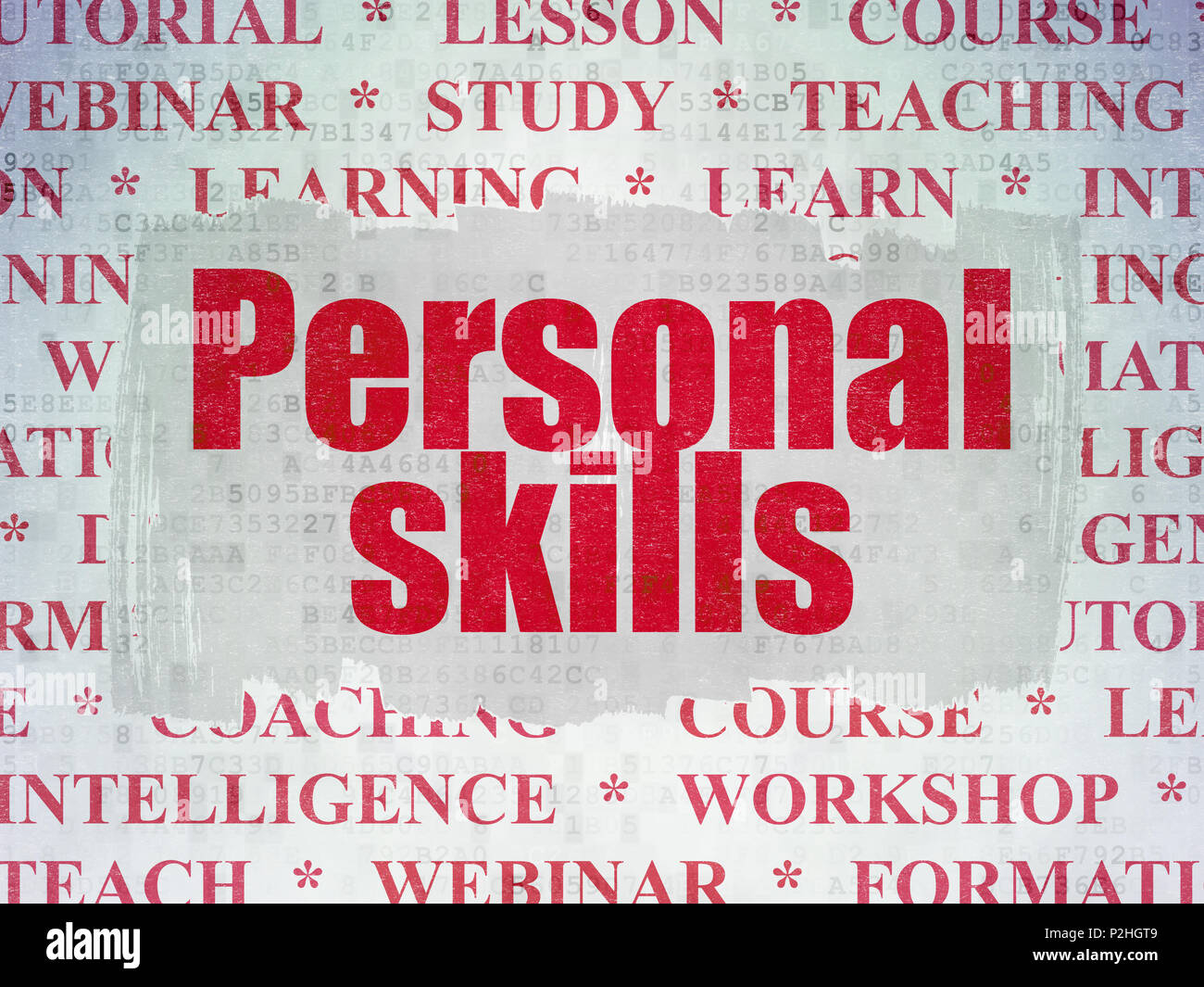 Education concept: Personal Skills on Digital Data Paper background ...
