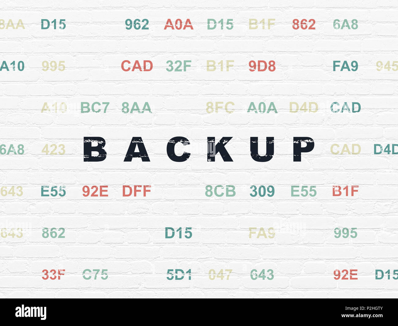 Software concept: Backup on wall background Stock Photo - Alamy