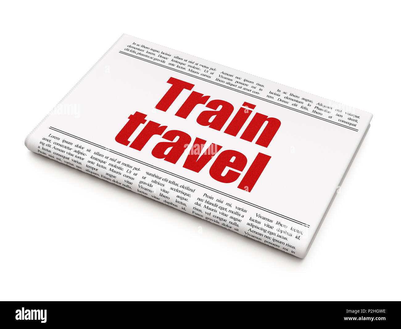 Vacation concept: newspaper headline Train Travel Stock Photo - Alamy